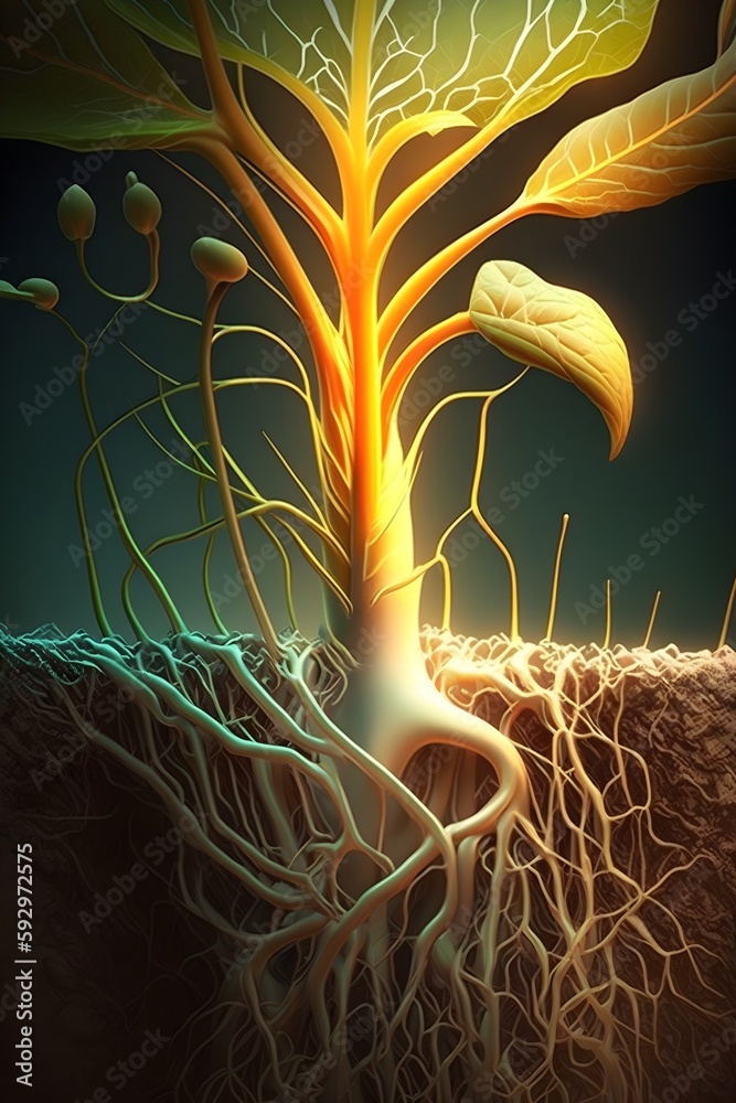 An electron microscope image of a cross-section of a plant leaf ...