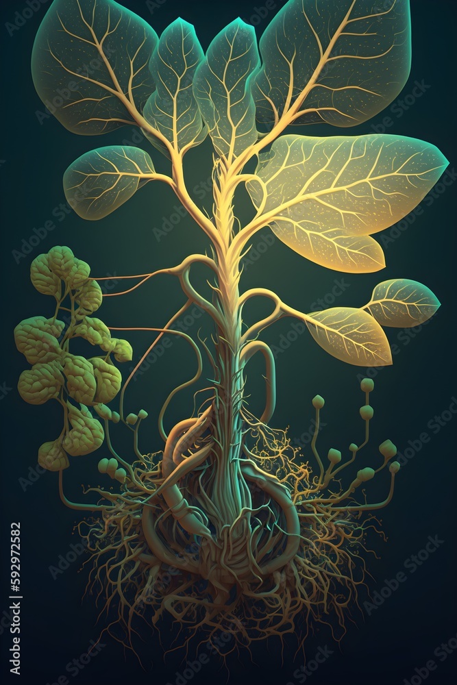 An electron microscope image of a cross-section of a plant leaf ...