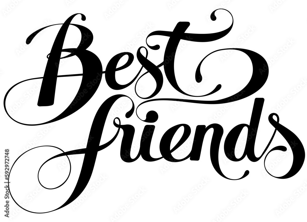 Poster Best friends - custom calligraphy text – Wall Art | UkPosters