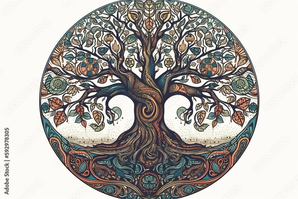 Tree of Life Mandala. Generative AI Stock Illustration | Adobe Stock
