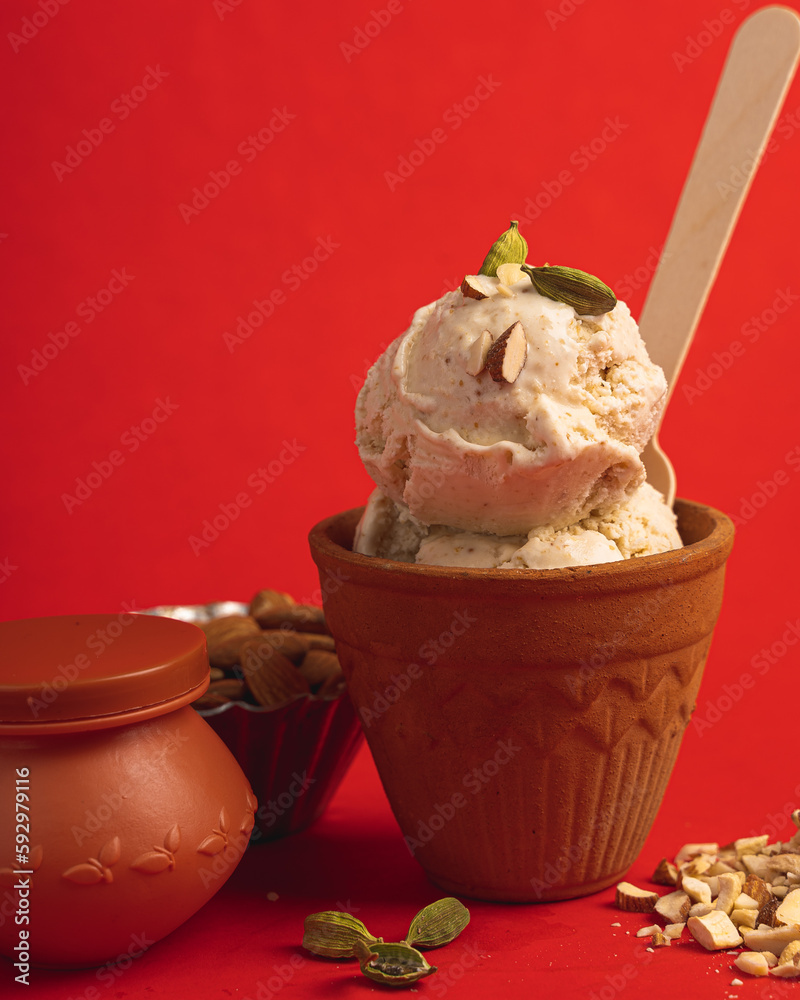 indian matka kulfi ice cream Stock Photo | Adobe Stock