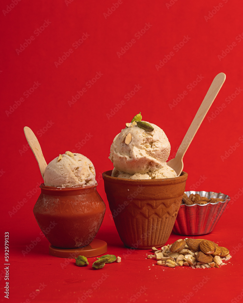 indian matka kulfi ice cream Stock Photo | Adobe Stock