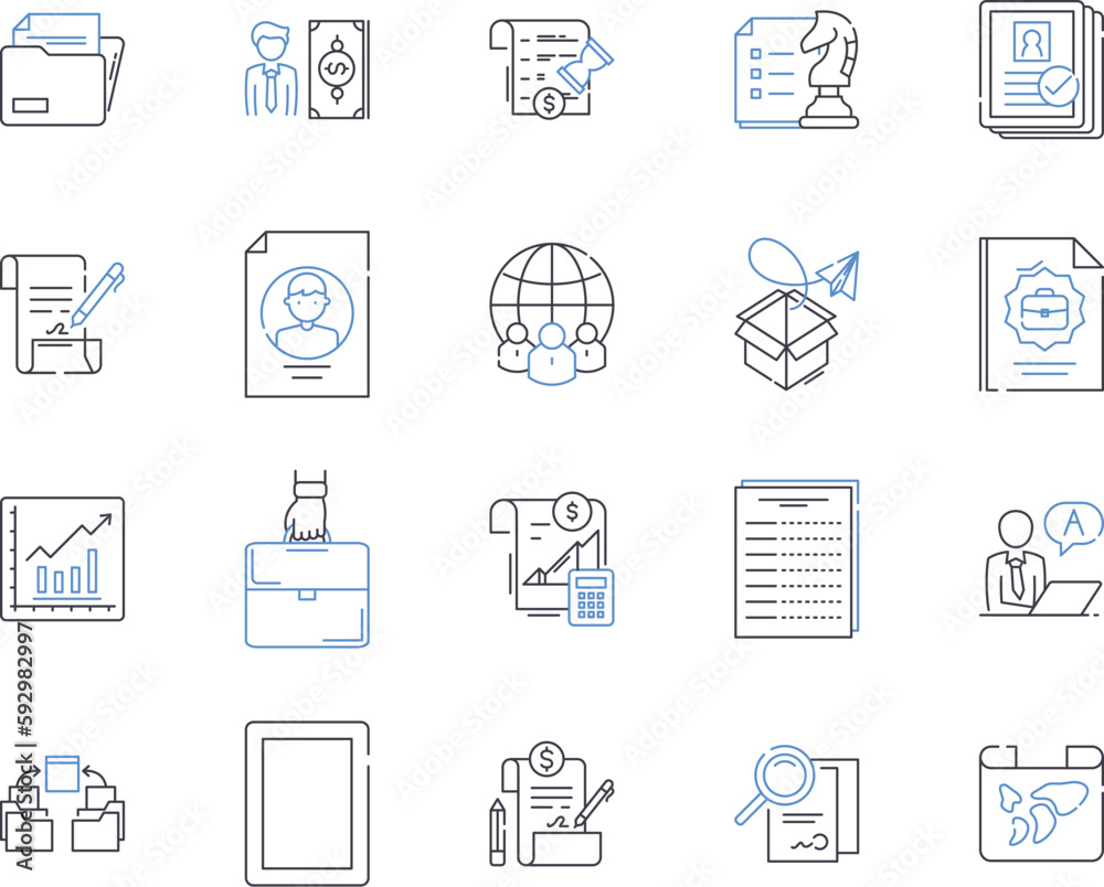Document processing outline icons collection. Documentation, Processing ... Document processing outline icons collection. Documentation, Processing ...
