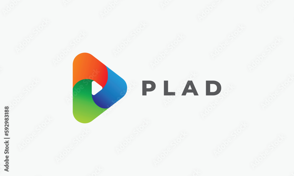 Logo vector play button arrow concept symbol icon player digital start ...