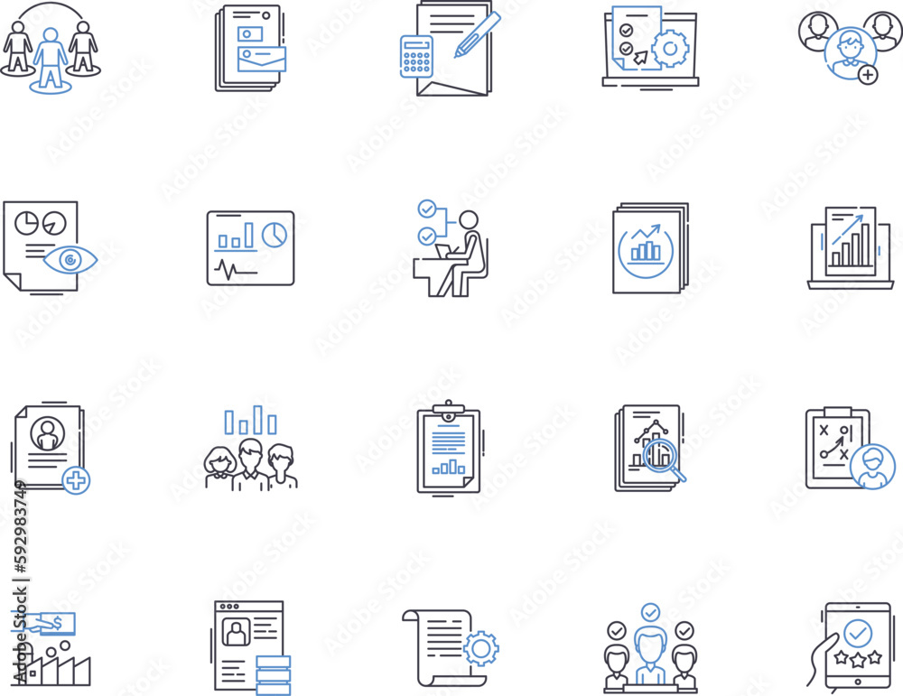 Survey and research outline icons collection. Surveying, Researching ...