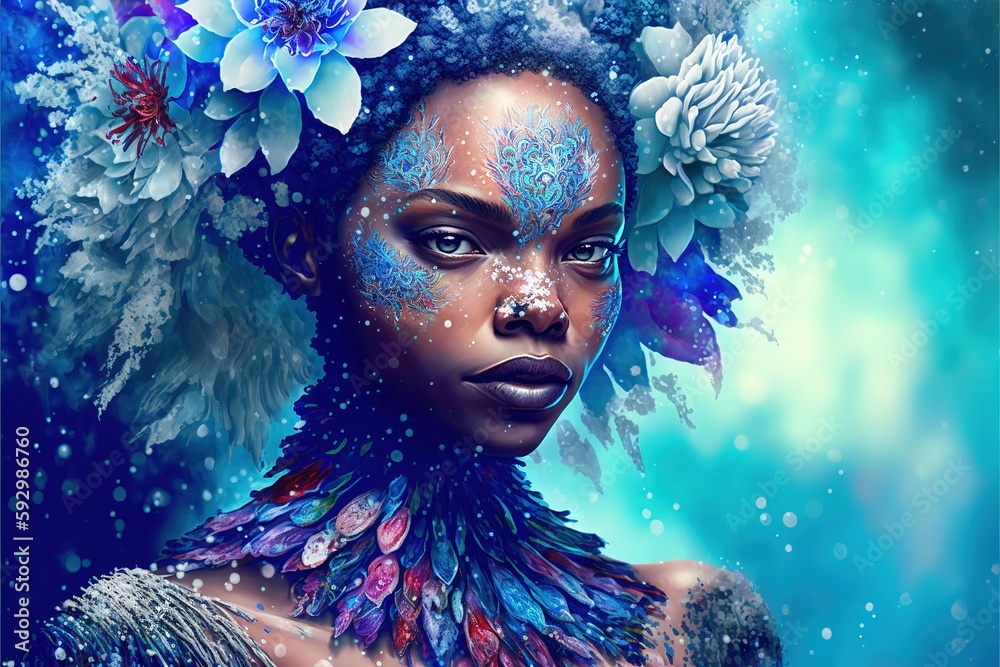 Fantasy winter goddess as spirit of northern pagan as a symbol of both ...