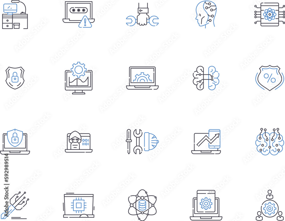 Server outline icons collection. Server, Hosting, Servers, Web-Server ...