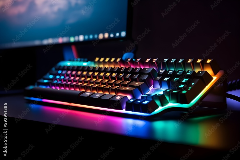..RGB illuminated gaming keyboard with tactile mechanical keys for a ...