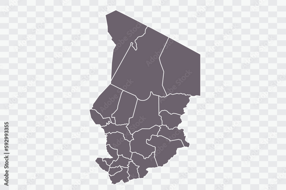 Chad Map Grey Color on White Background quality files Png Stock Vector ...