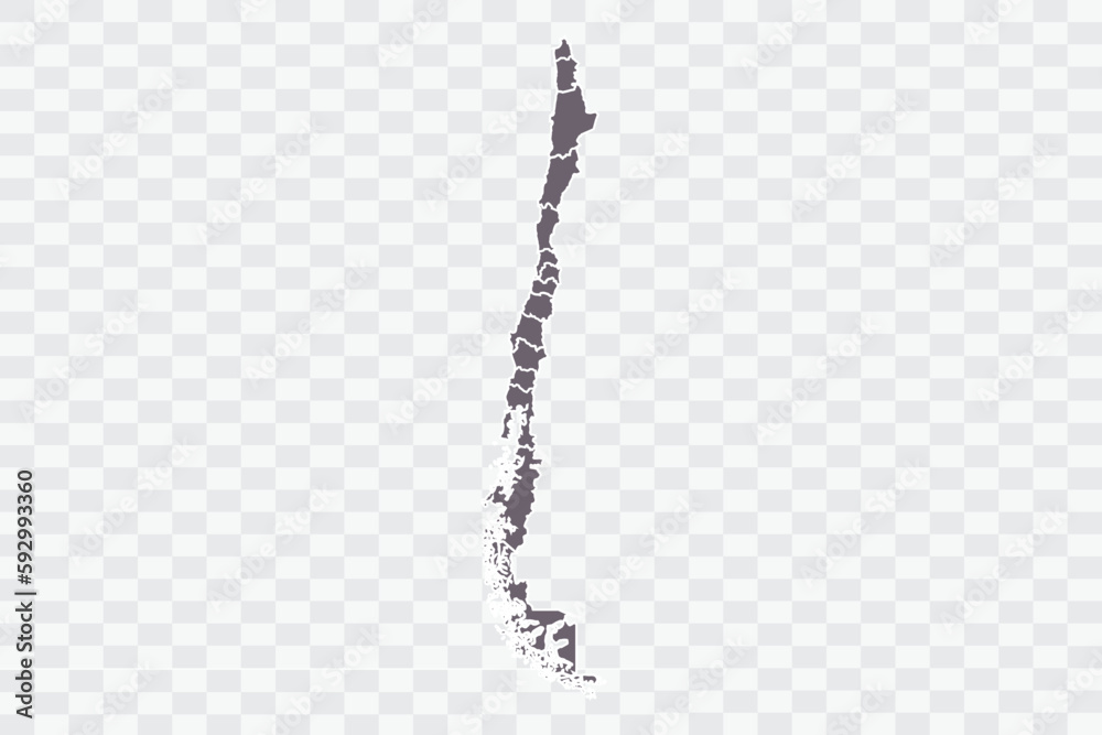 Chile Map Grey Color on White Background quality files Png Stock Vector ...