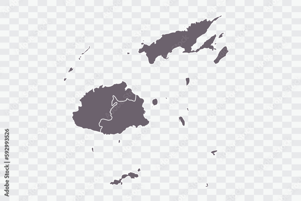 Vetor de Fiji Map. Grey Color on White Background quality files Png do ...