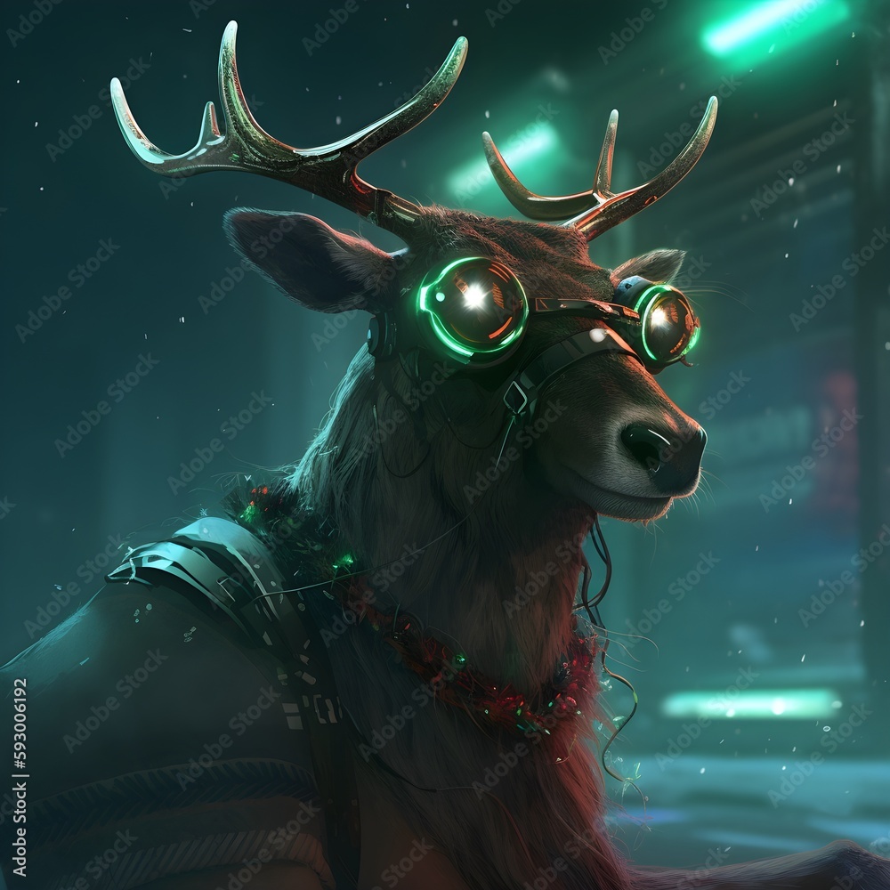"Electric Antlers: The Cyberpunk Expedition of a Techno-Reindeer ...