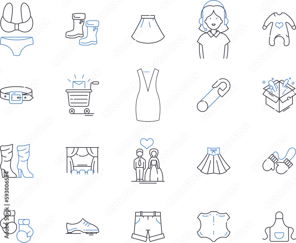Fashion retail outline icons collection. Fashion, Retail, Shopping ...