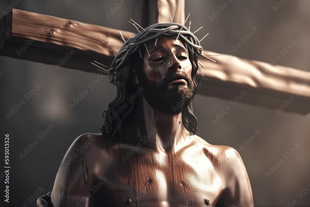 Jesus is black, Fictional African American Jesus Christ nailed on a ...