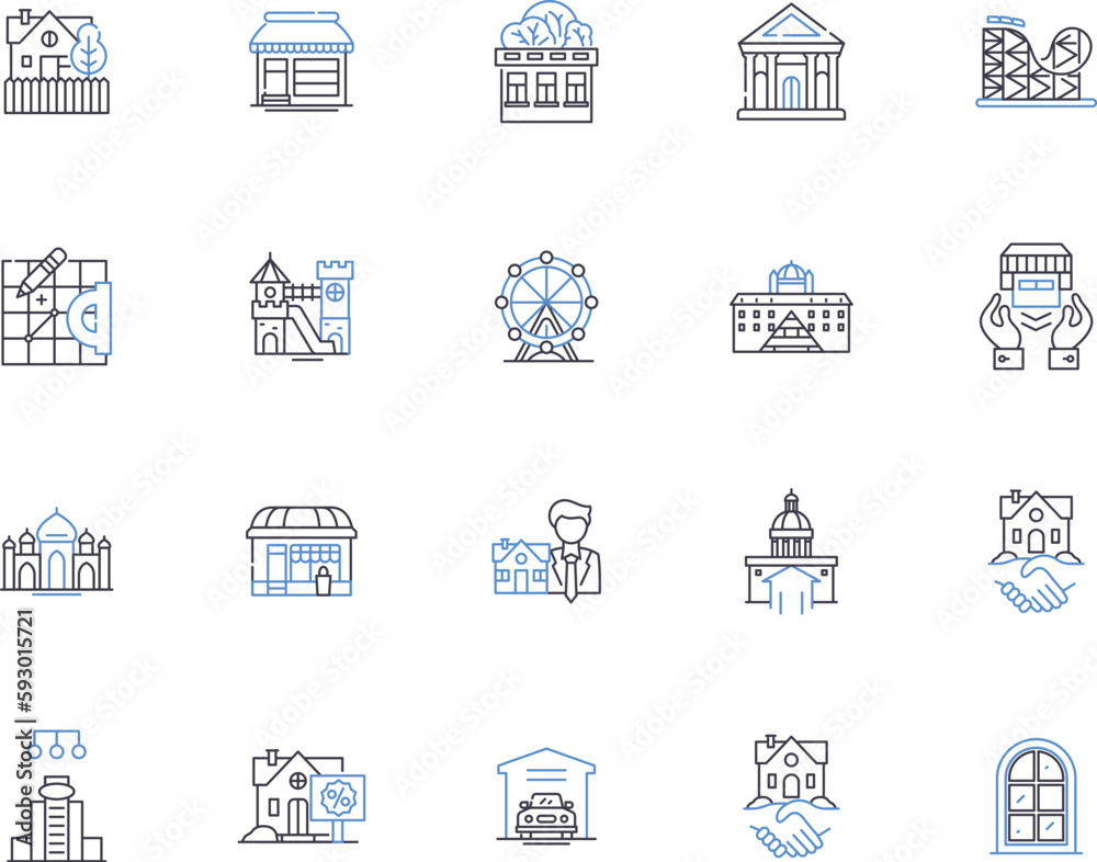 Urban design outline icons collection. Urban, Design, Streetscape ...