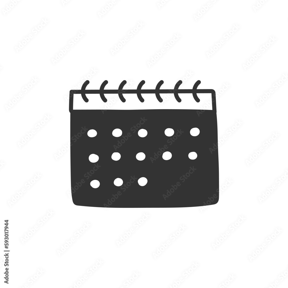Hand drawn calendar vector icon. Calendar on wall flat sign design ...