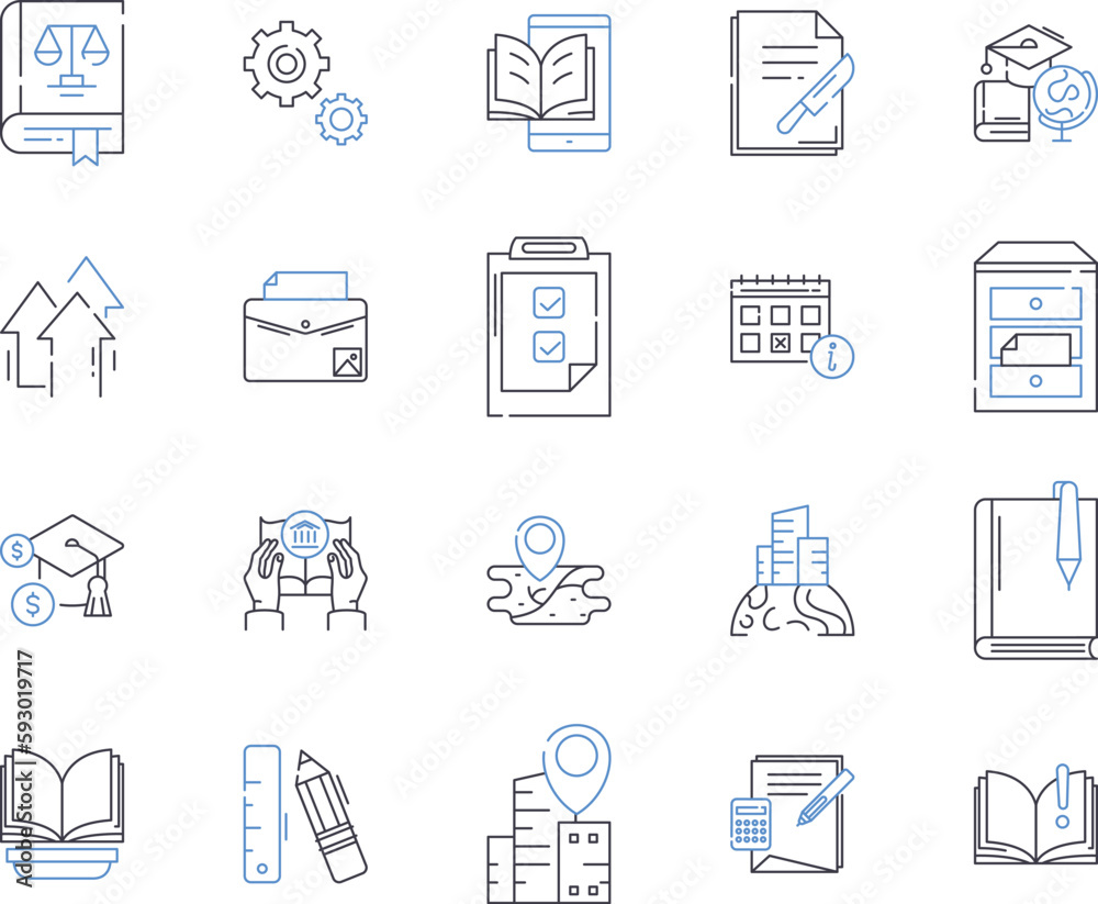 Knowledge management outline icons collection. Knowledge, Management ...