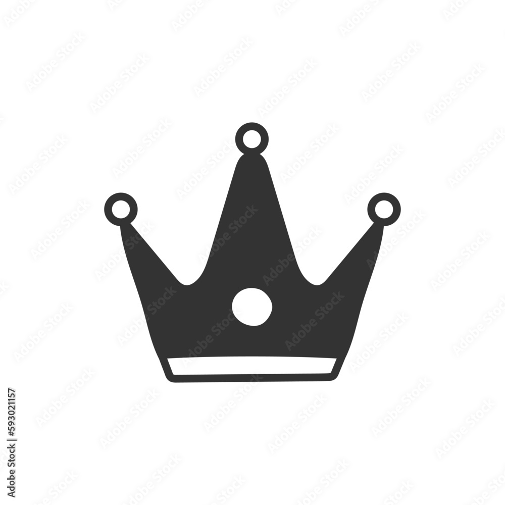 Hand drawn king crown vector icon. Prince crown flat sign design. Queen ...