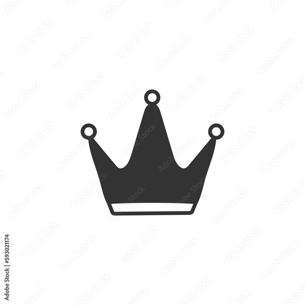 Hand drawn king crown vector icon. Prince crown flat sign design. Queen ...