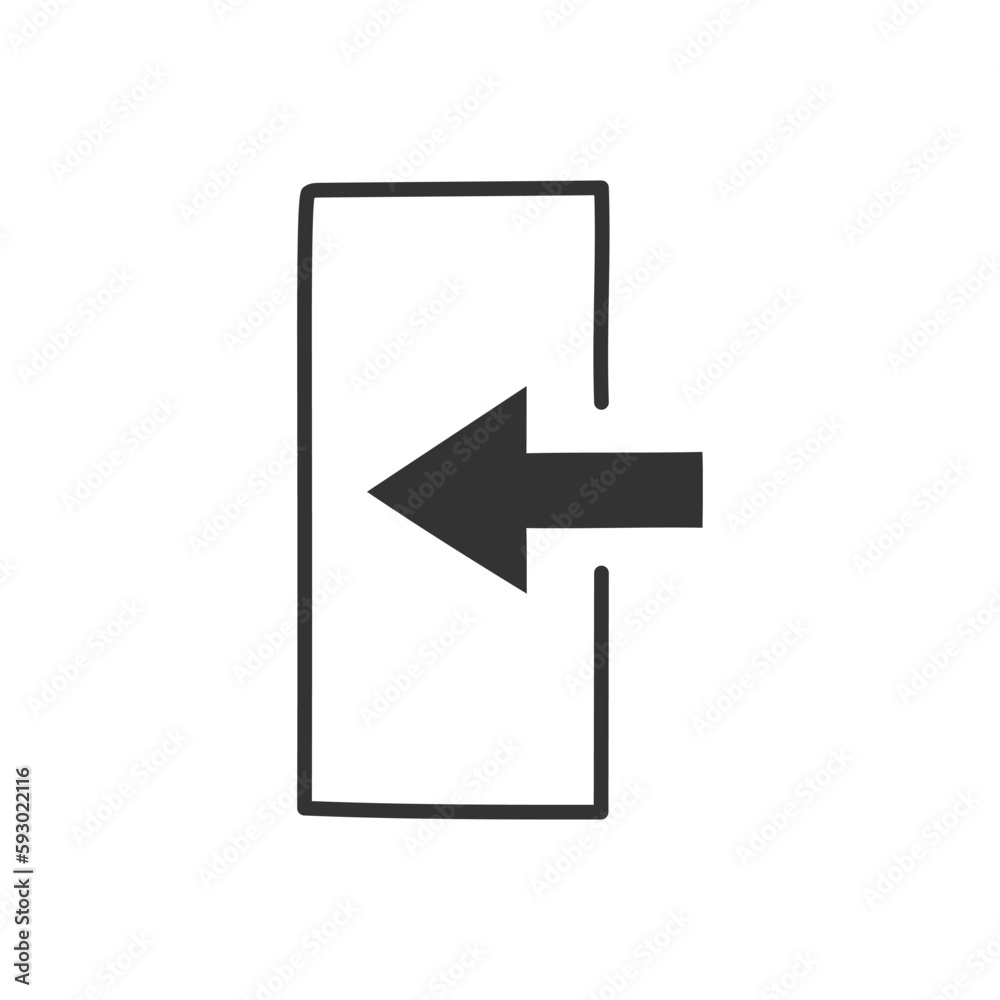 Hand drawn exit vector icon. Door flat sign design. Door vector icon ...