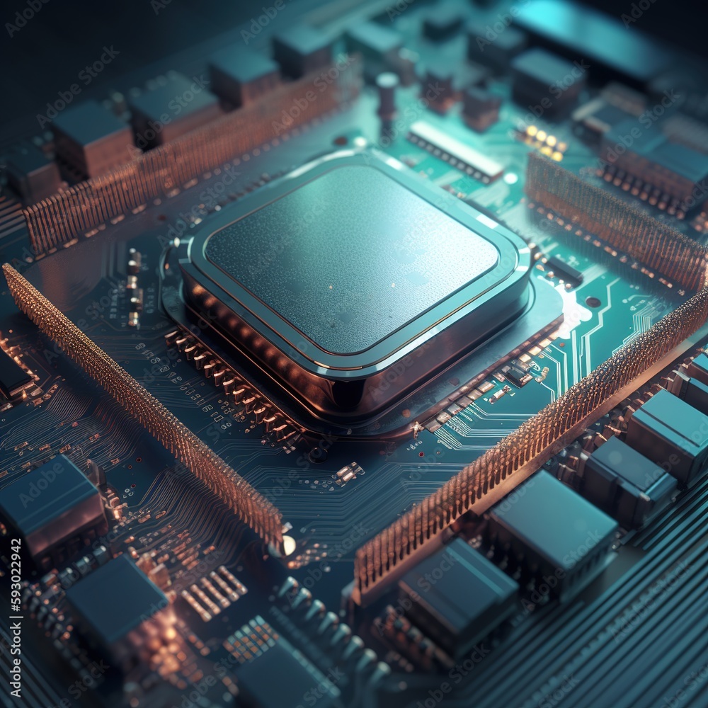 CPU chip. A close-up of the CPU. CPU stands for Central Computer Processor. Database concept ...