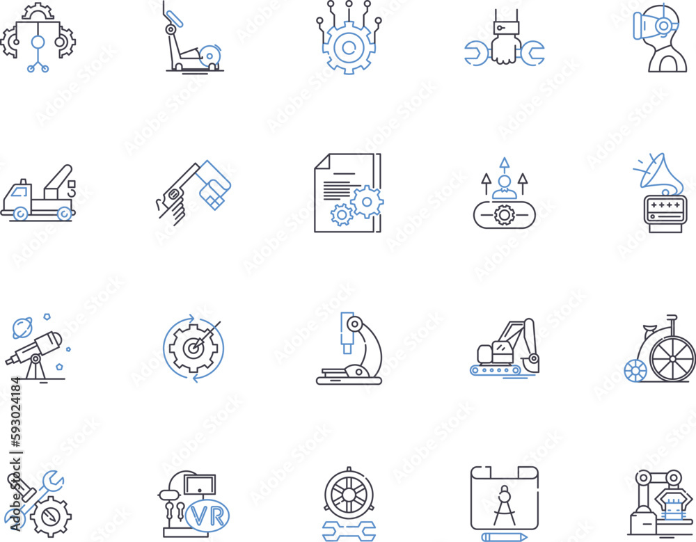 Mechanics outline icons collection. Mechanics, Repair, Motor ...