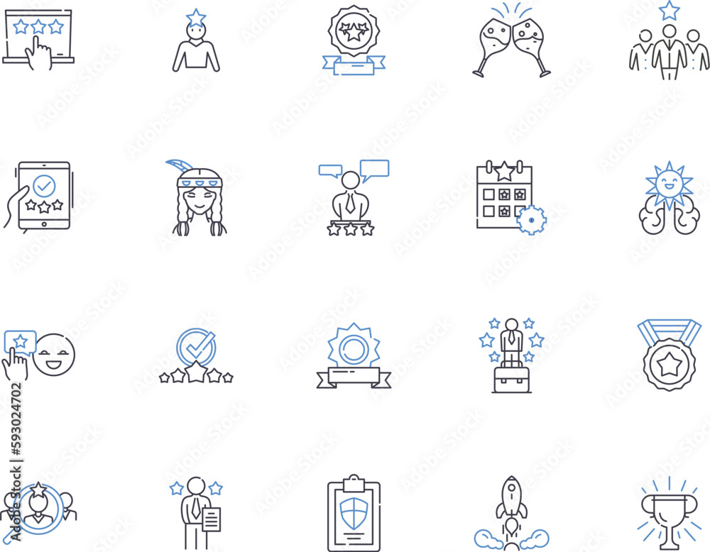 Vecteur Stock Successful people outline icons collection. Prosperous ...