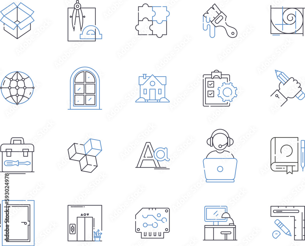 Engineering tech outline icons collection. Engineering, Technology ...