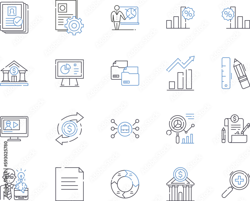 Business audit outline icons collection. Audit, Business, Review ...