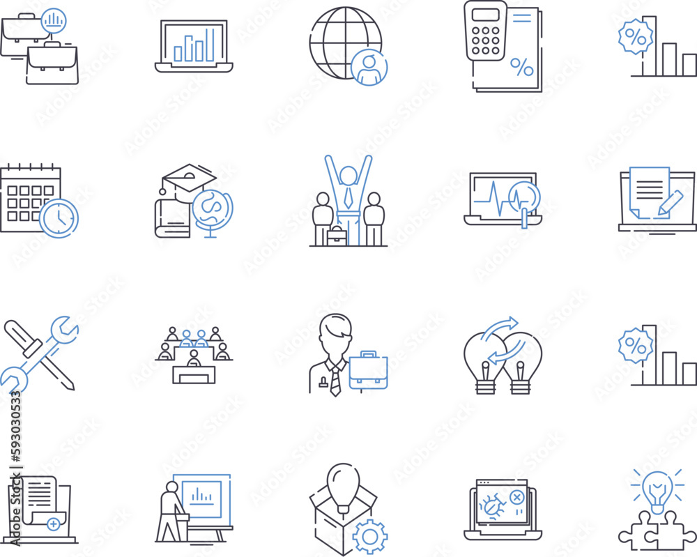 Organizational culture outline icons collection. Organizational ... Organizational culture outline icons collection. Organizational ...
