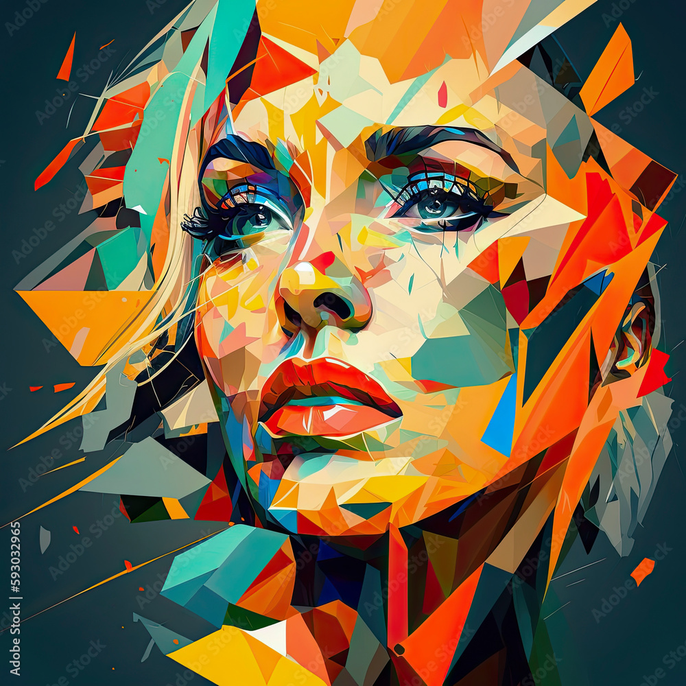 Stunning Generative AI illustration portrait of abstract surrealism ...