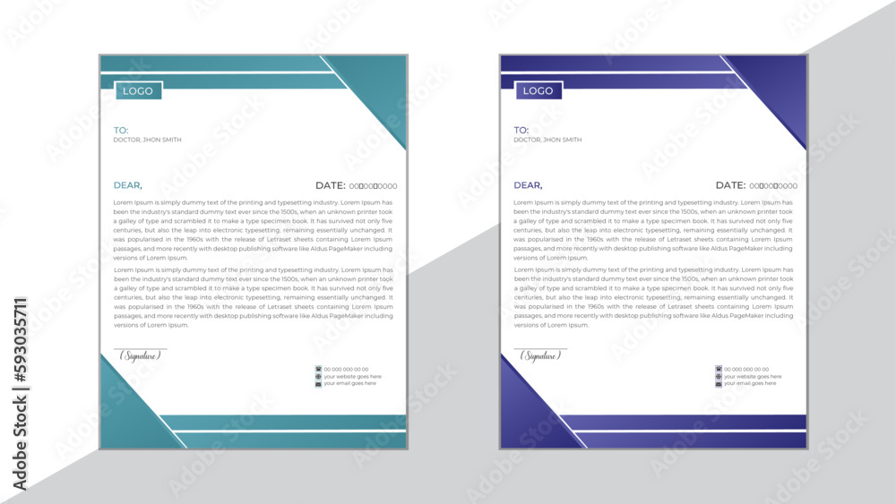 Modern Medical Doctor Healthcare letterhead Design Template. Corporate ...