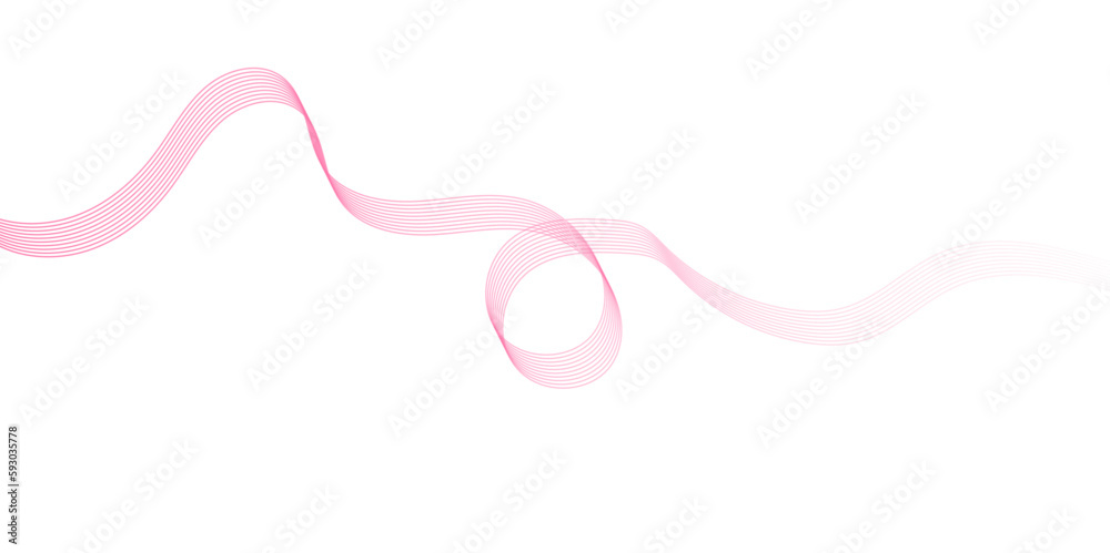 Abstract pink, wave lines on transparent background. Abstract vector ...