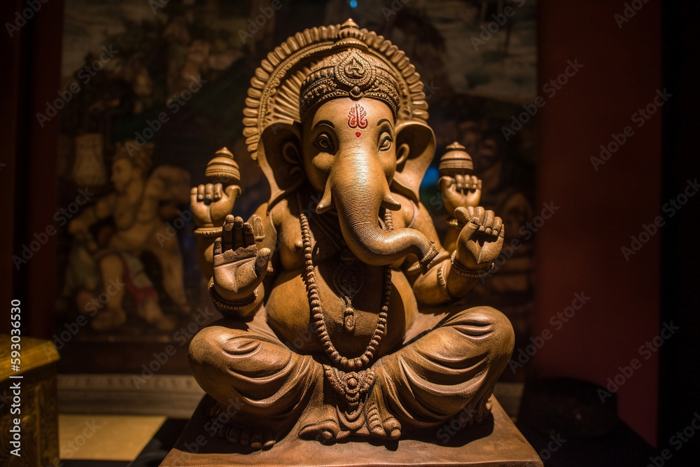 Generative AI. Lord Ganesha, the celebration of Ganesh. Stock ...