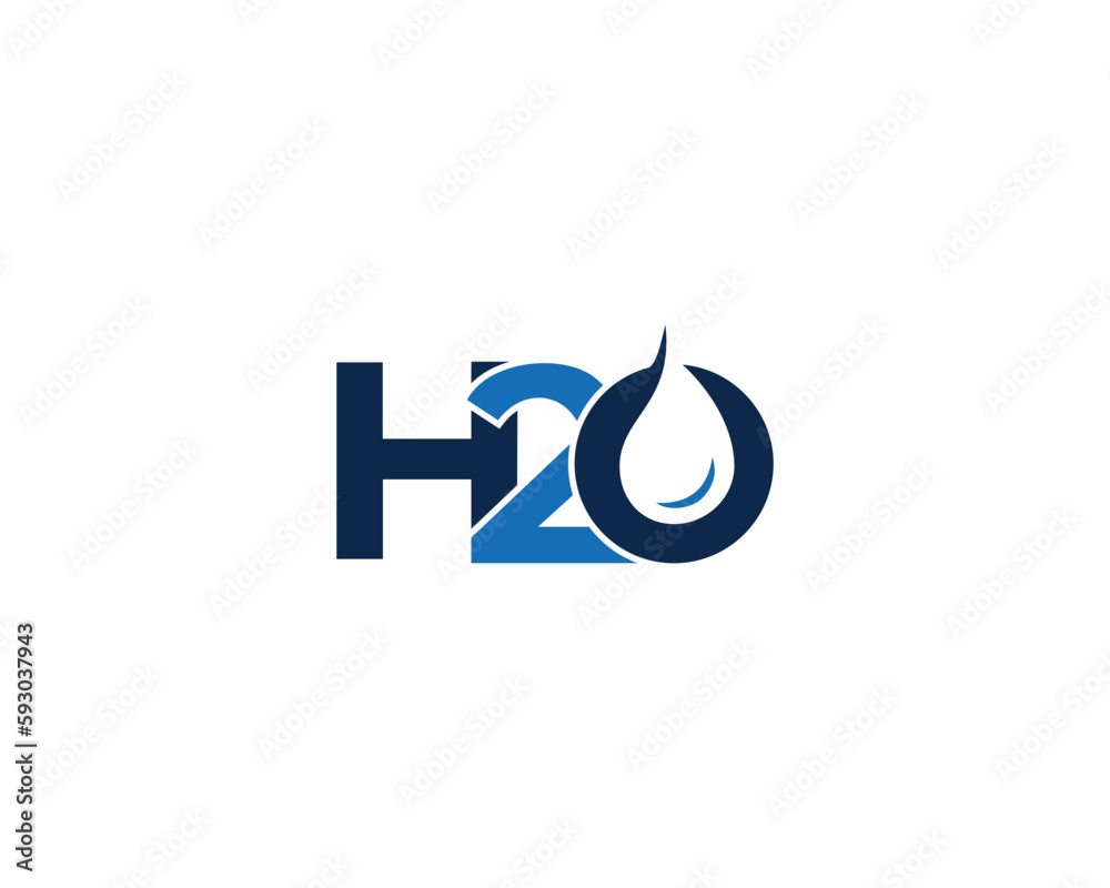 Letter H2o or H20 Water Bubble Abstract Logo Design Symbol Vector ...