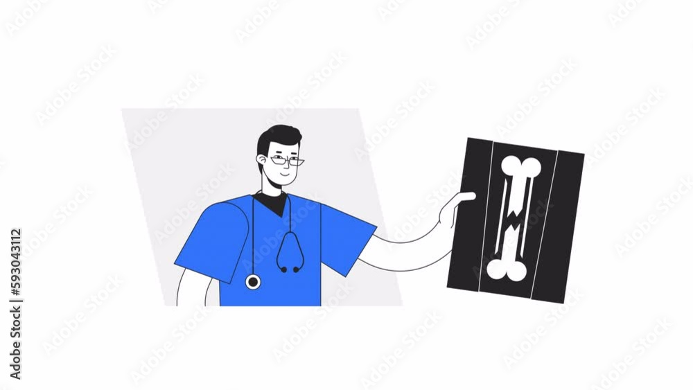 Vidéo Stock Physician detecting trauma animation. Animated doctor with ...