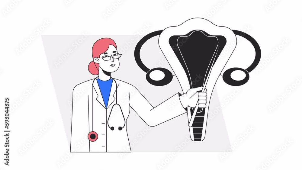 Gynecology doctor animation. Animated gynaecologist, obgyn 2D cartoon ...