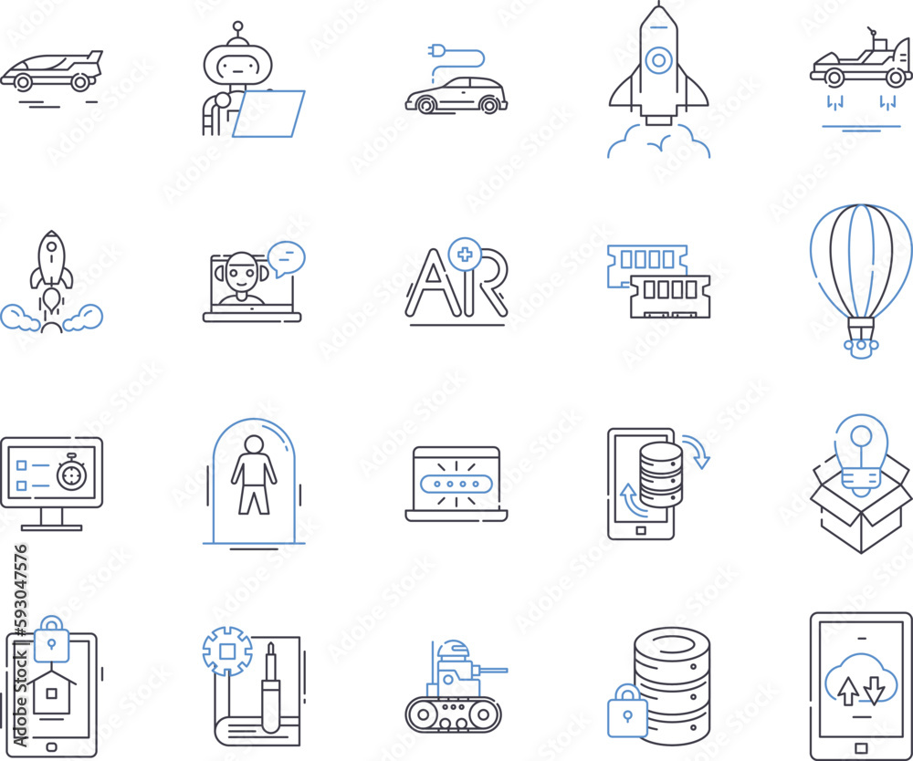 Artificial intelligence outline icons collection. AI, deep learning ... Artificial intelligence outline icons collection. AI, deep learning ...