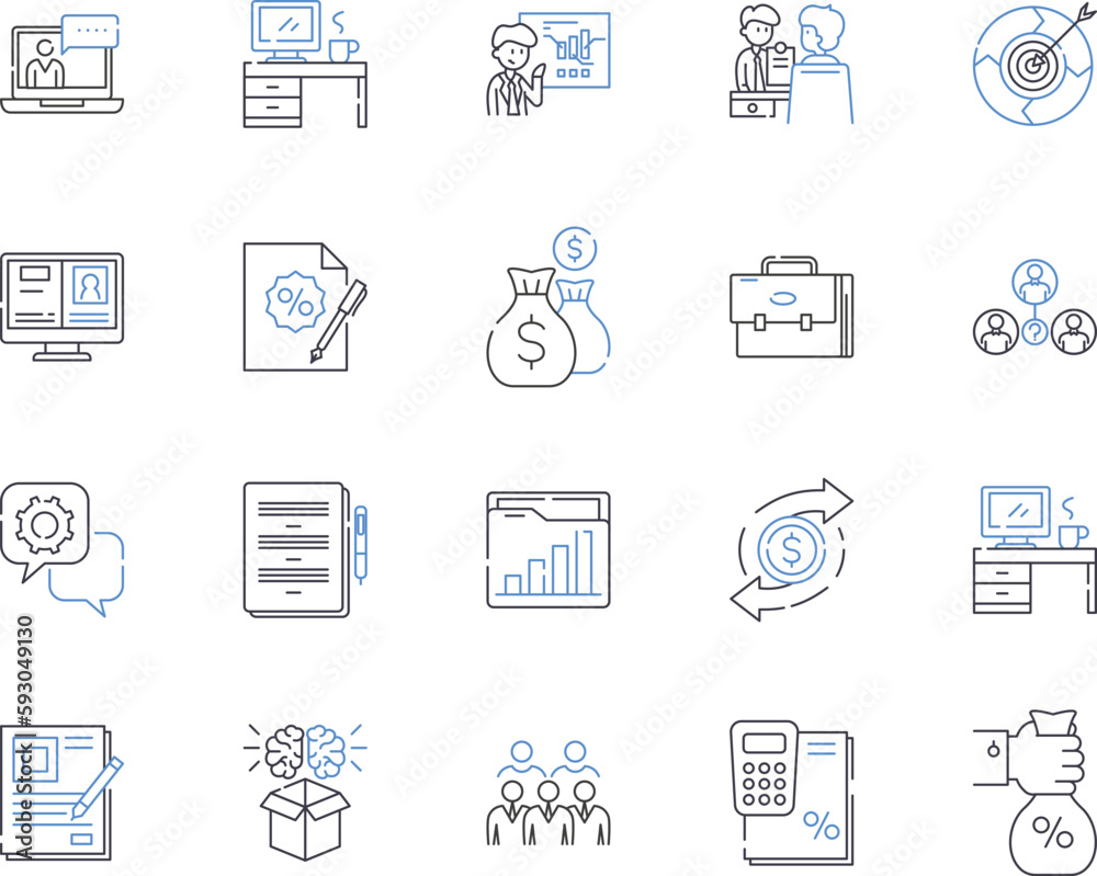Business audit outline icons collection. Audit, Business, Review ...
