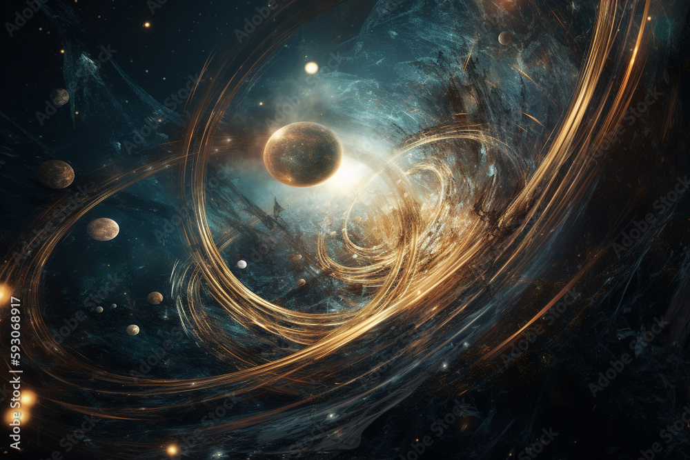 An interdimensional nebula spiral in cosmic starry sky, concept of ...