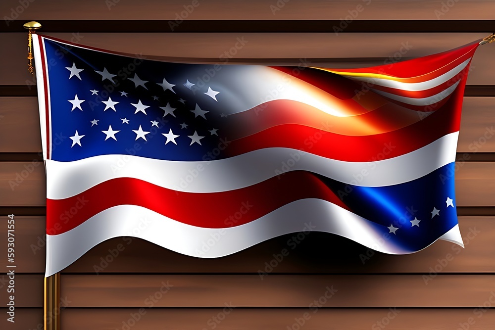 US Flag, The USA flag is waving a seamless loop. United States American ...