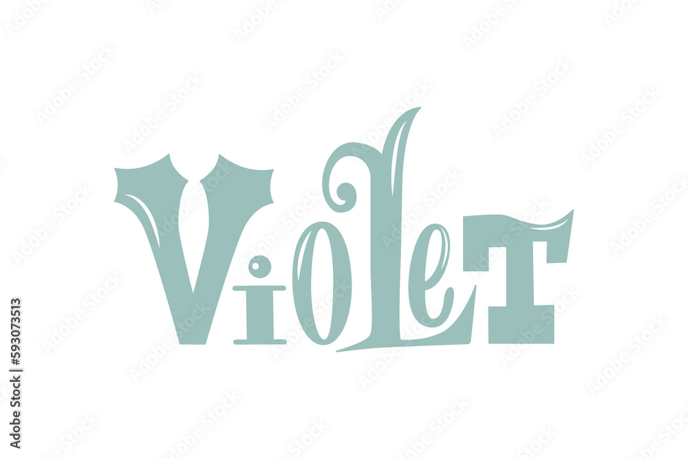 Violet handwritten text. Hand lettering typography, modern brush ...