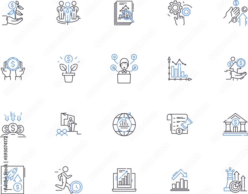 Business valuation outline icons collection. Business, Valuation ...