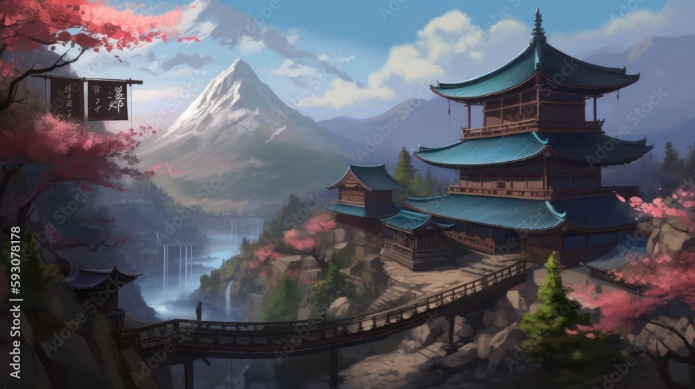 Japan Game Art Background Stock Illustration | Adobe Stock