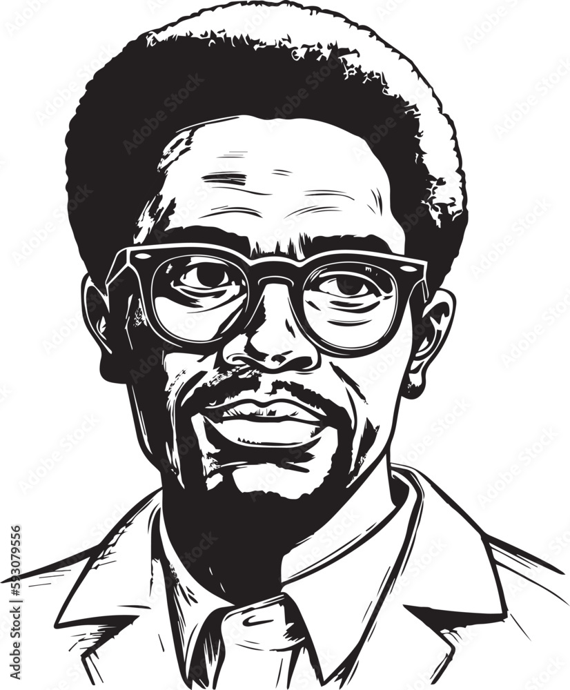 Vektorová grafika „Vintage man 60s style young man . Retro comics black ...
