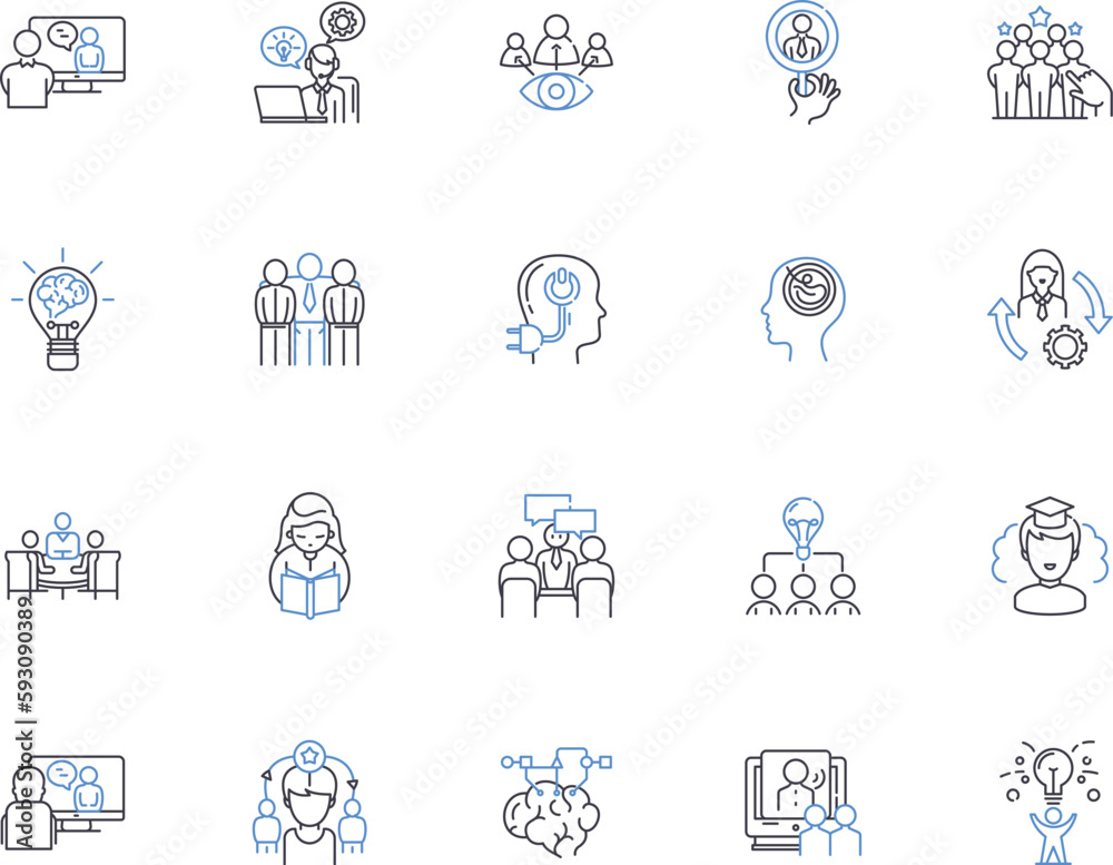 Thinking people outline icons collection. Thinking, People ...