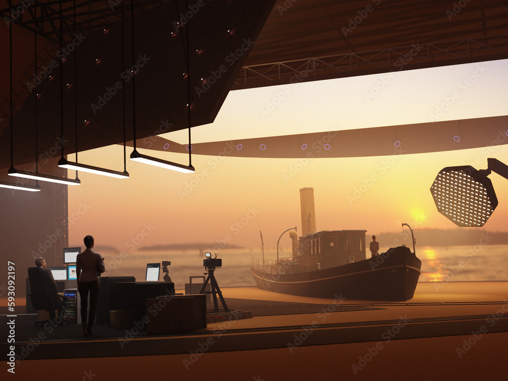 LED volume, virtual production Stock Illustration | Adobe Stock