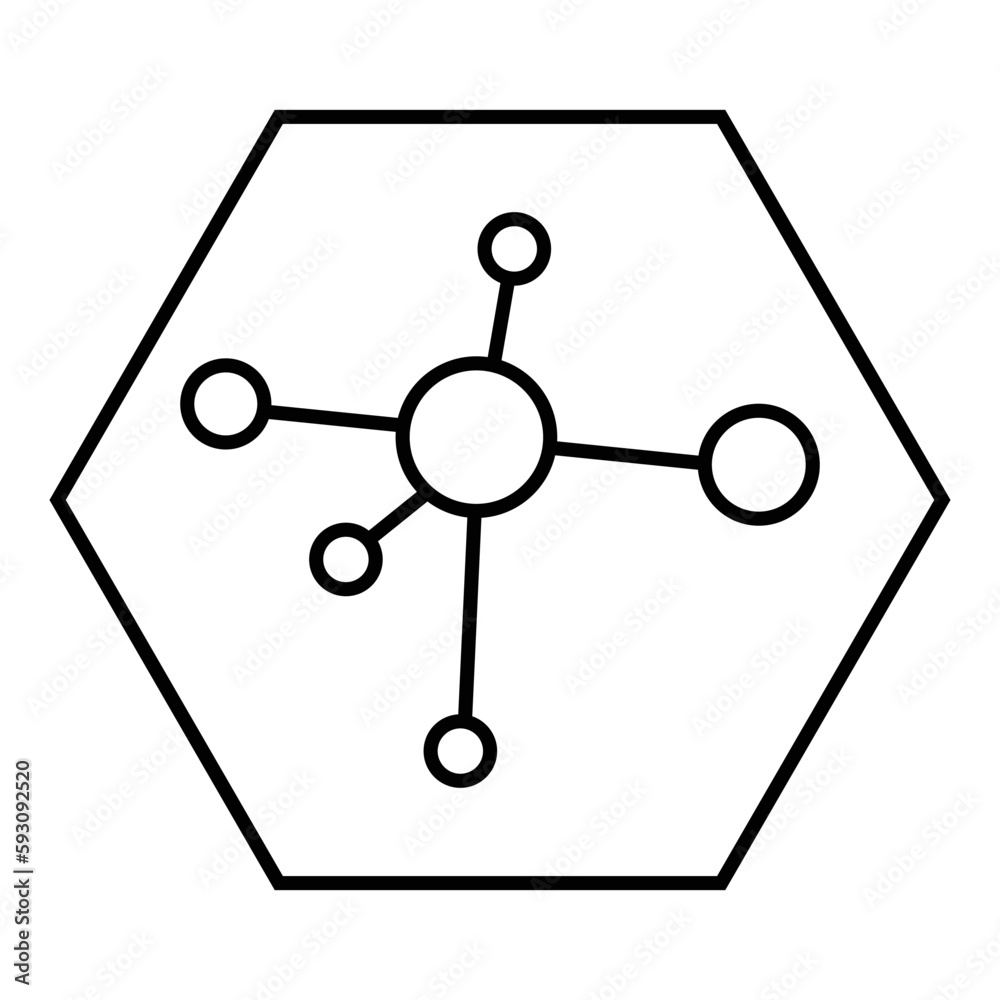 Vetor de Minimalist drawing of an atom with highlighted orbital path of ...