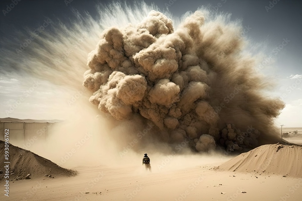 after a detonator detonation on a construction site in the Middle East ...