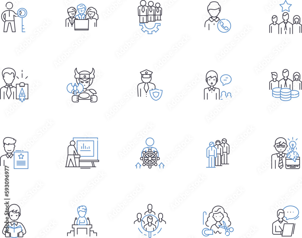 Vecteur Stock Job outline icons collection. work, job, employment ...